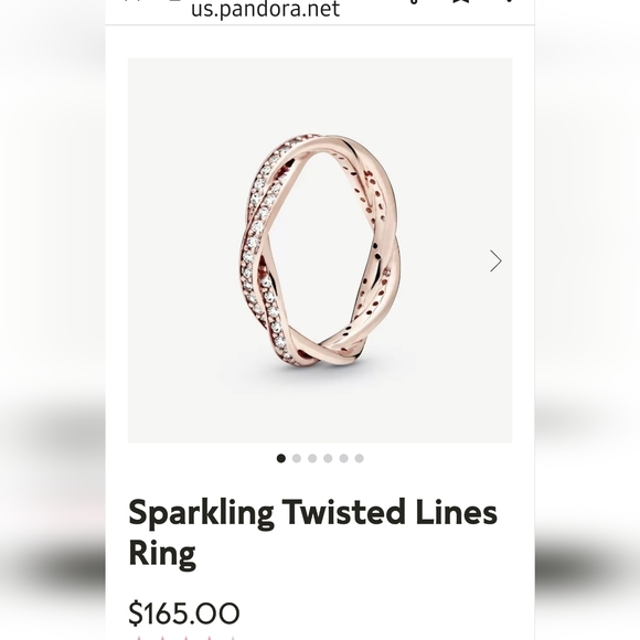 Pandora | Jewelry | Pandora Sparkling Twisted Lines Rose Gold Ring ...